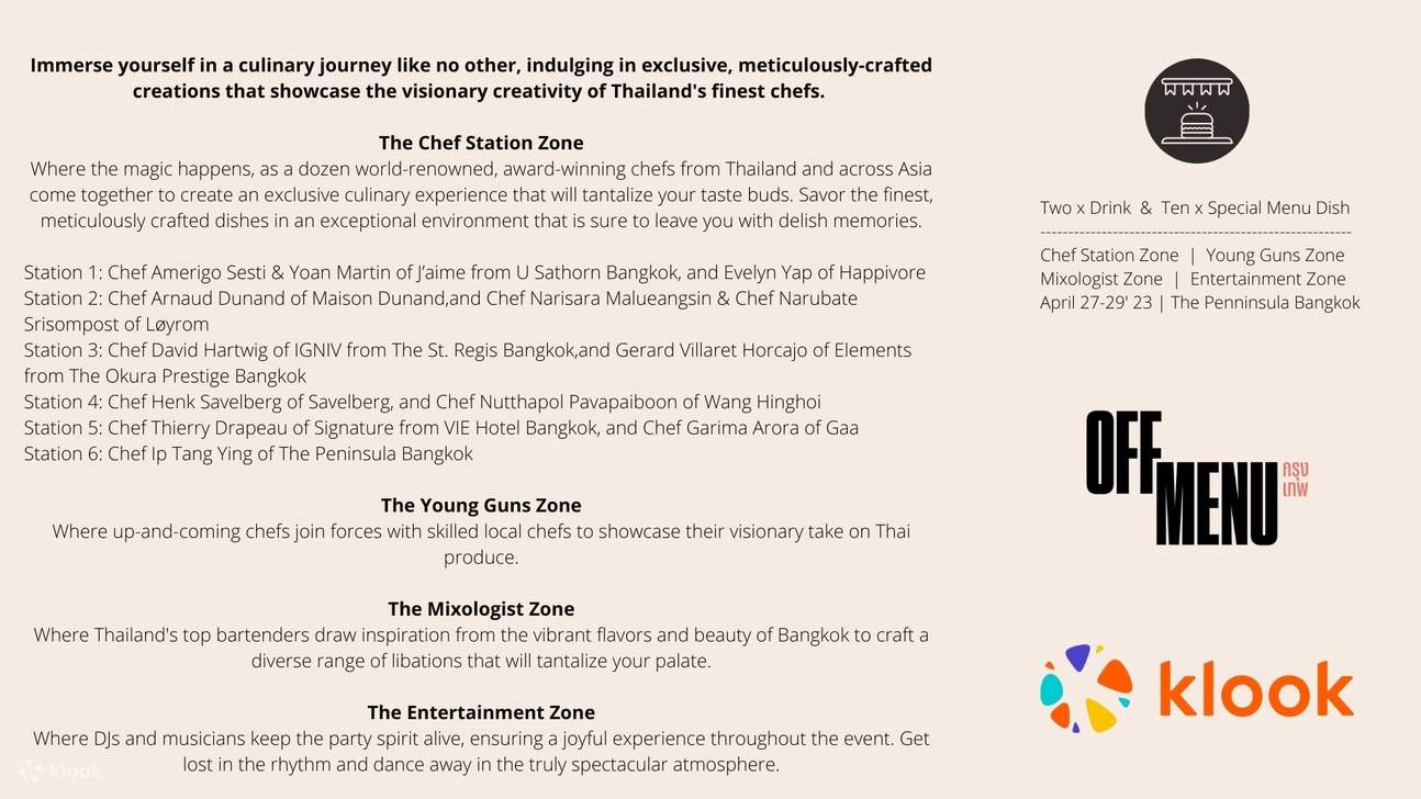 The Off Menu Bangkok 2023 at The Peninsula Bangkok